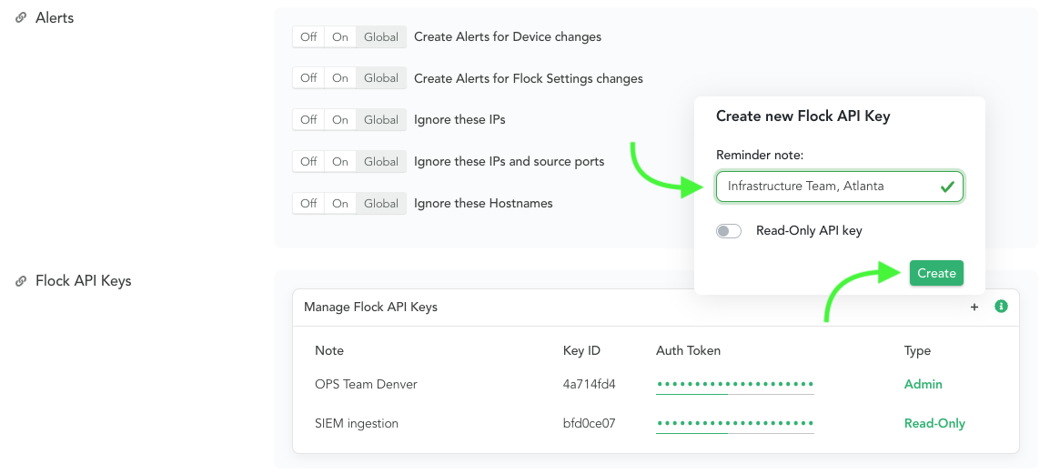 Flock API Keys – Thinkst Canary