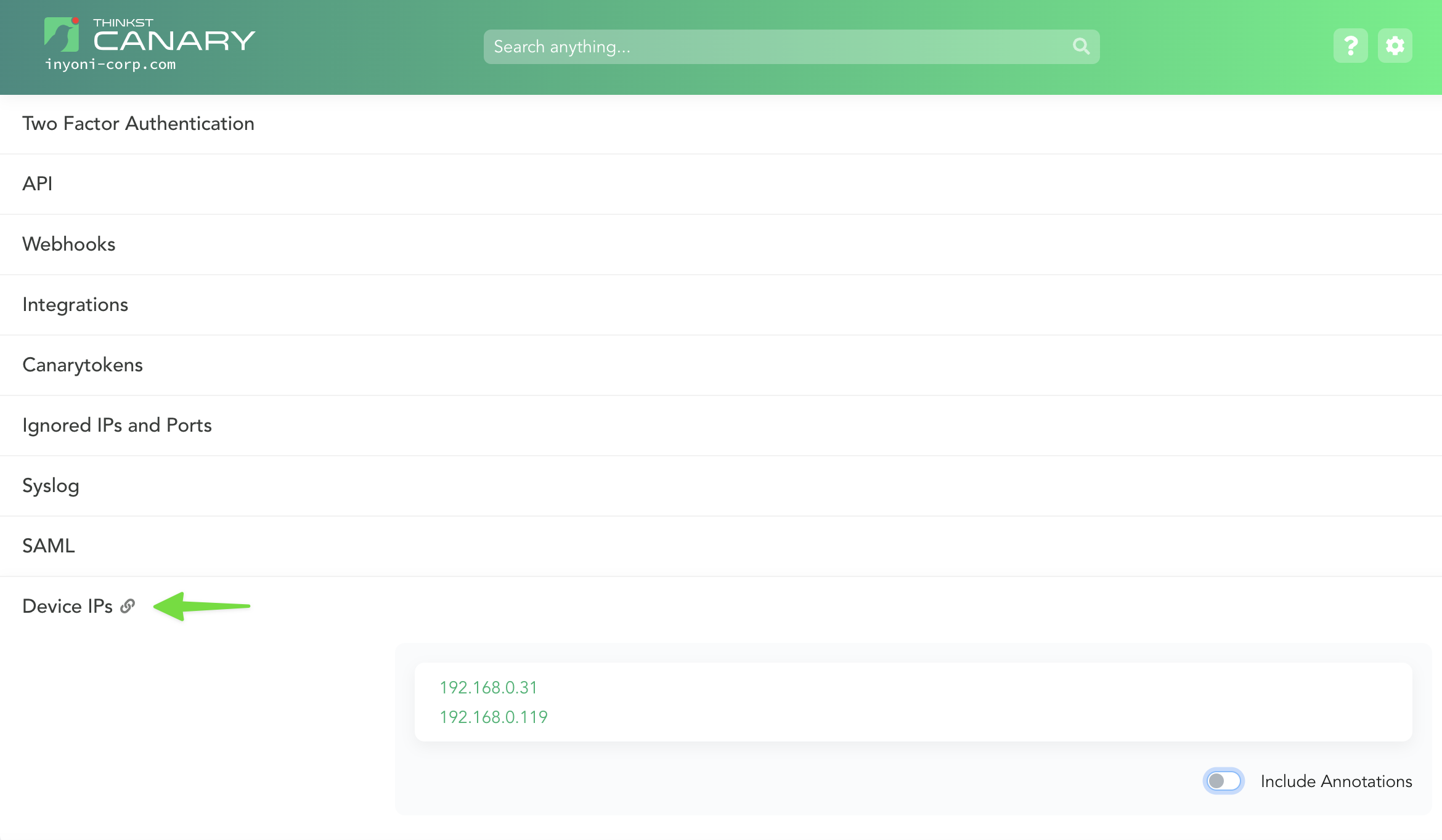 How do I get a list of all IP addresses for my Canaries on the Console ...