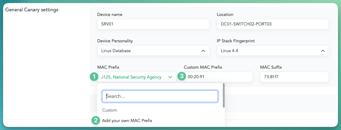 How can I set a custom MAC address prefix on my Canary? – Thinkst Canary