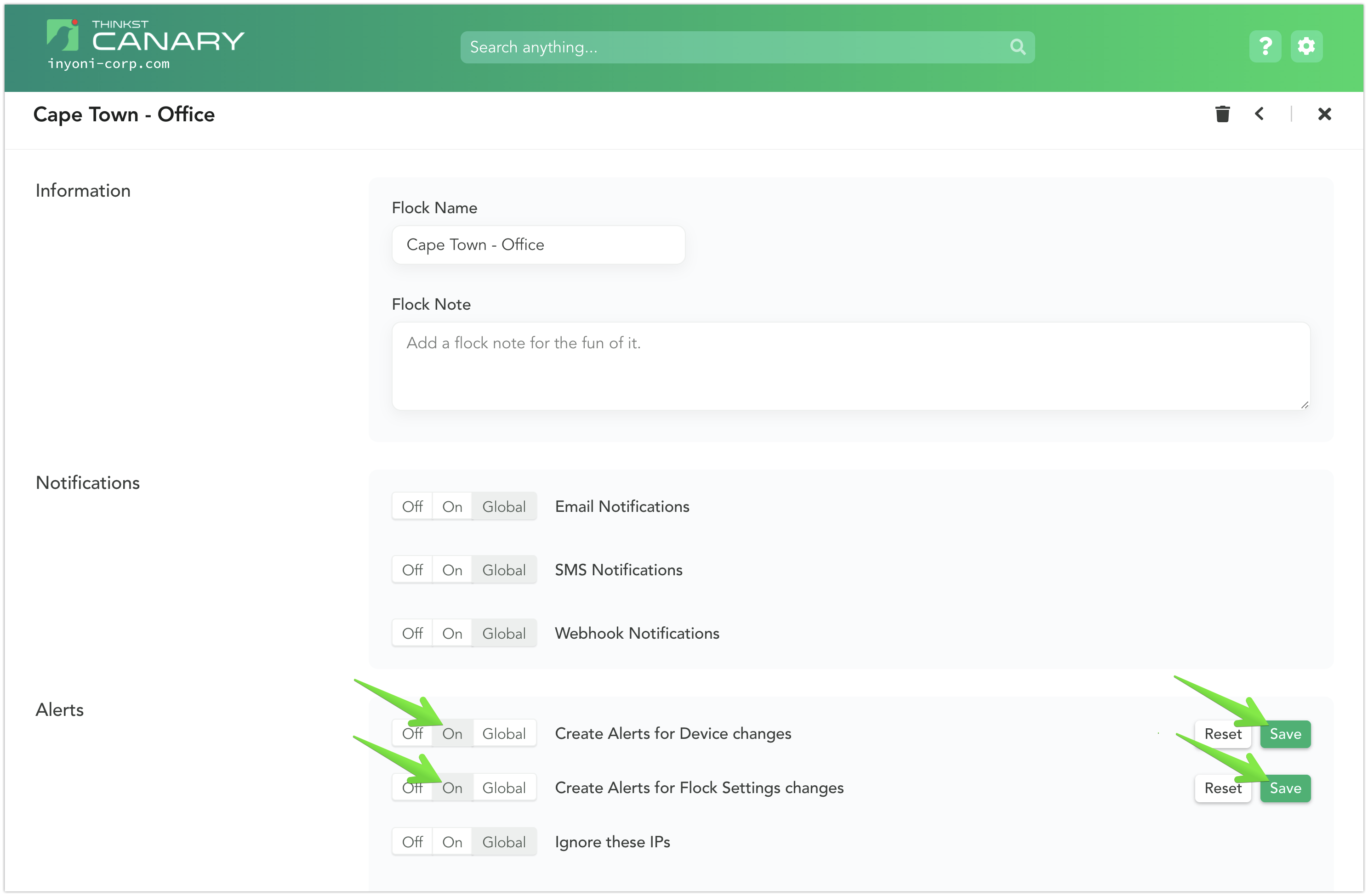 How do I configure Settings and Device change control notifications on ...