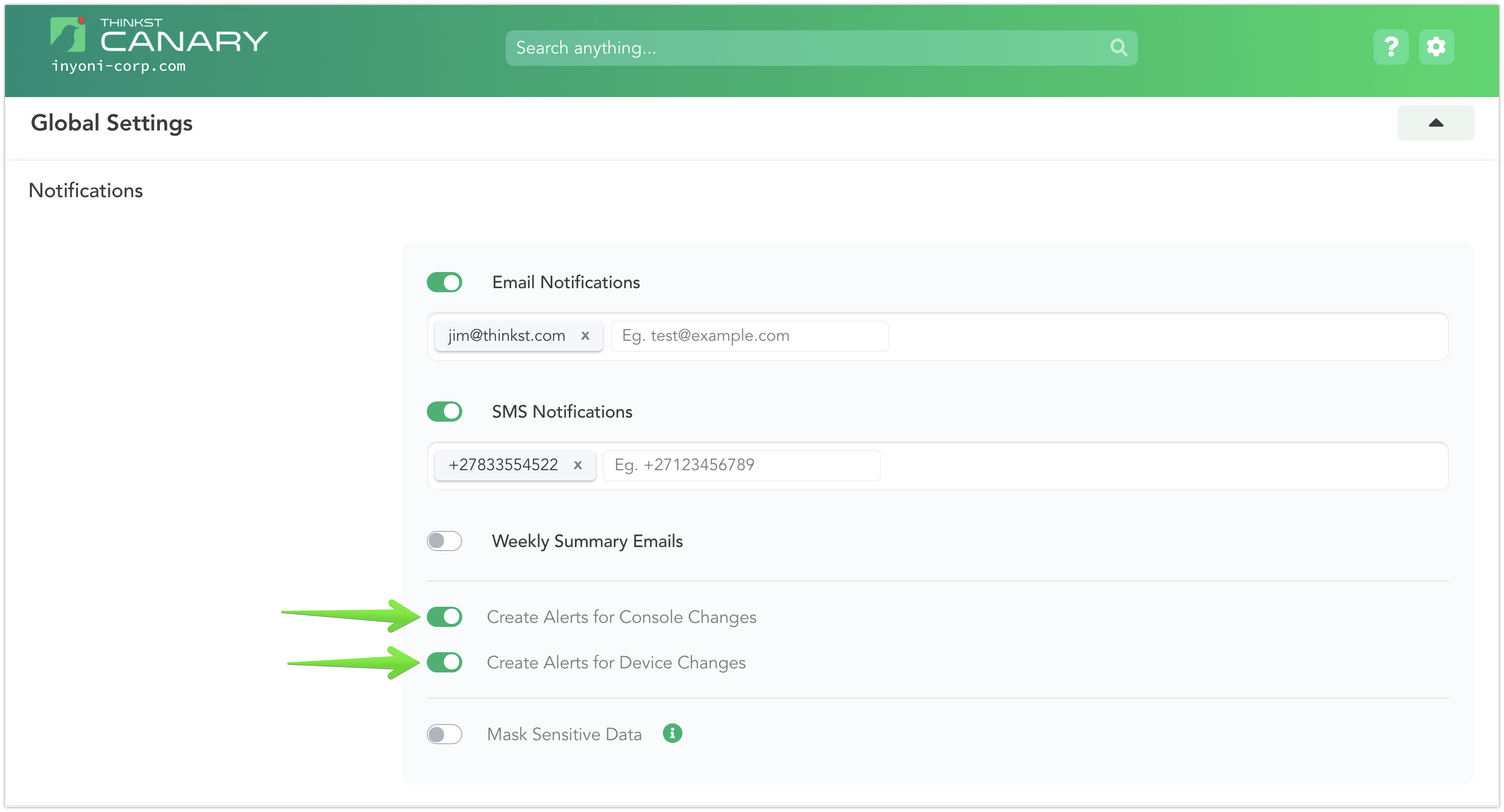 How do I configure Console and Device change control notifications ...